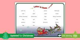 Santa Adjectives Word Mat (teacher made) - Twinkl