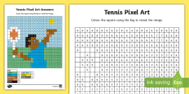 FREE! - Table Tennis Pixel Art Template (teacher made)