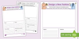 Fashion Design Studio Fabric Design Worksheet (Teacher-Made)