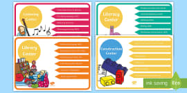 How Many Children Can Play Here Center Signs (teacher made)