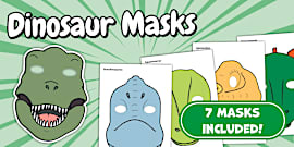 Printable Dinosaur Masks | Dramatic Play | Twinkl USA