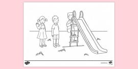 FREE! - Slide Colouring Sheet | Colouring Sheets - Twinkl