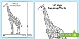 100 High Frequency Words Worksheet | Colouring Activity