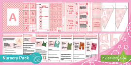 Green Gingham Nursery Pack (teacher made) - Twinkl
