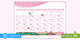 August Play-Along Calendar (2022) (teacher made) - Twinkl