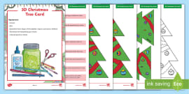 Printable Christmas Tree Christmas Card Template - Twinkl