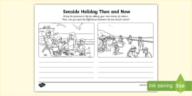 FREE! - My Seaside Holiday Diary Writing Frame - Twinkl