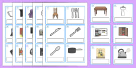 ESL Everyday Objects at School Editable Cards