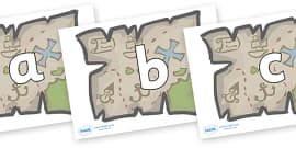 A-Z Alphabet on Treasure Maps