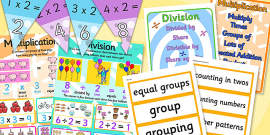 KS1 Multiplication and Division Maths Working Wall Display Pack - classroom