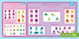 2D Shape Vocabulary Word Mat - Maths Resource - Twinkl