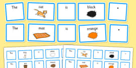 Phase 2 Caption Sentence Building Assorted Word Cards