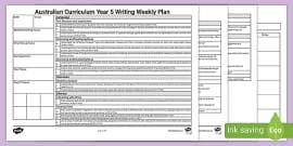 Year 6 Australian Curriculum Guided Writing Session Planning Template