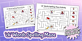 Spelling: 'ck' Words Activity Sheet (Ages 5 - 6)