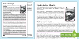 Martin Luther King Jr. Crossword Puzzle | Resource | Twinkl
