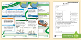 Earth Day Reading Comprehension Worksheet PDF | Earth Day