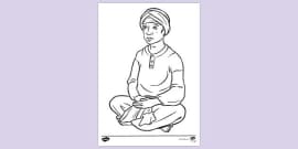 FREE! - Guru Arjan Colouring | Colouring Sheet - Twinkl