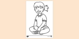 Child Saying Please Colouring Sheets | Colouring Pages