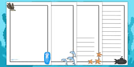 FREE! - Simple Blank Seaside Page Border for Kids | Ready-to-use