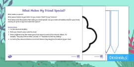 I Am Special Worksheet / Activity Sheet - SPHE, RSE
