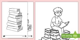 FREE! - Book Spine Colouring Sheet | Colouring Sheets