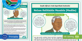 Nelson Mandela | Evidence In Text Activity | South Africa