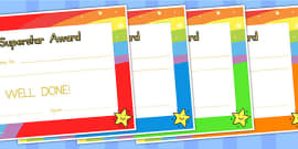 Super Scientist Award Science Certificate