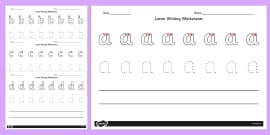 Lowercase Letters Handwriting Practice Worksheet