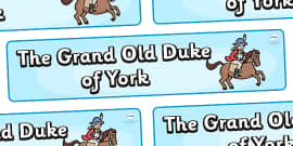The Grand Old Duke of York Display Banner - The Grand Old Duke