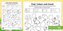 My Counting Worksheet (Easter) (teacher made) - Twinkl
