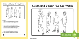 Listen and Colour Activity Worksheet | Twinkl (teacher made)