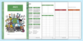 Homework Planner Template - Printable Diary | Twinkl
