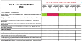 Australian Curriculum Year 2 History Assessment Tracker