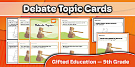 Debate Topic Cards for Gifted Education | 4th Grade