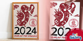 Dragon Chinese New Year Handprint Activity Poster - Twinkl