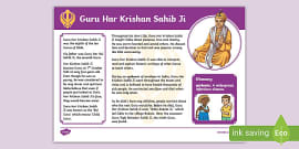 FREE! - Guru Har Krishan Colouring | Colouring Sheet