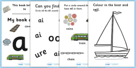 ai' and 'ee' Sounds Matching Activity Worksheet - 'ai', 'ee', sounds