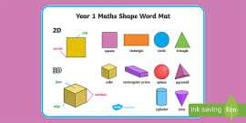 3D Shape Word Mat | Engaging Teacher-made resource - Twinkl