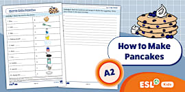 Making Pancakes Instruction Writing Template