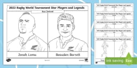 KS1 Black Sports Stars Colouring Sheets (teacher made)