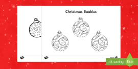 Bauble Colouring Sheets – Christmas Art for Junior Infants