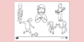 FREE! - Little People Colouring Page Sheets Drawing Outline
