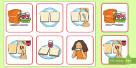 7 Step Sequencing Cards - Making a Sandwich (Teacher-Made)