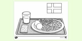 Dinner Time Colouring | Colouring Sheets