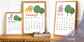 2023 Handprint Monthly Wall Calendar Posters Pack - Twinkl