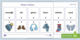 Winter Noun Matching Worksheet (teacher made) - Twinkl