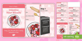 FREE! - Valentine's Day Iced Heart Biscuits Recipe Cards