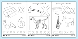 Letter X Phonics Colouring Sheet | Parents Resource - Twinkl