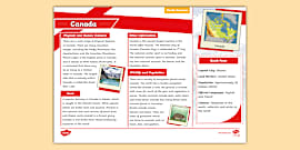 KS1 Canada Fact Cards - Geography - Twinkl