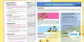 Computing: Scratch Questions and Quizzes Year 4 Unit Pack